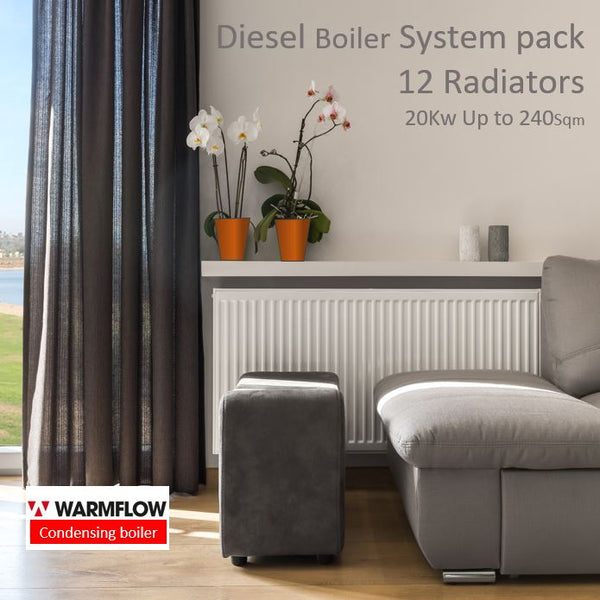 Diesel boiler, Radiator package suits up to 240 Sqm home 12 radiators ...
